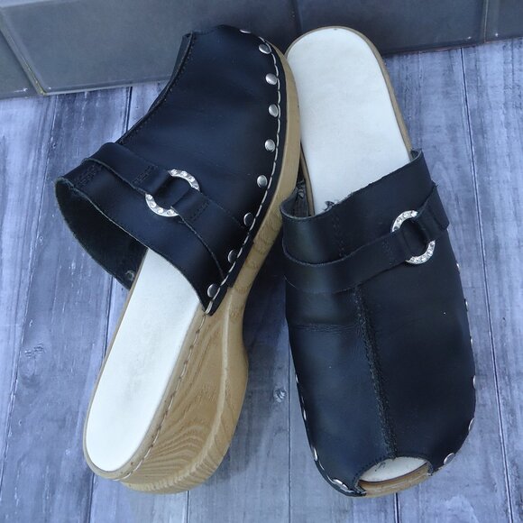 Rieker | Shoes | Size 39 Rieker Studded Peep Toe Clog Mules | Poshmark